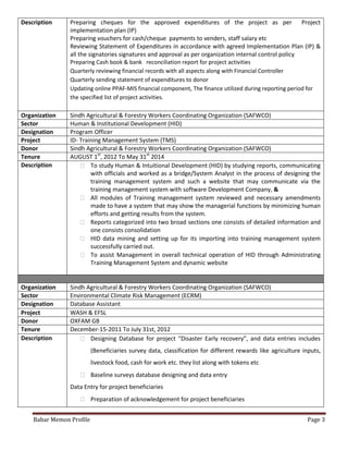 Babar Memon Profile | PDF