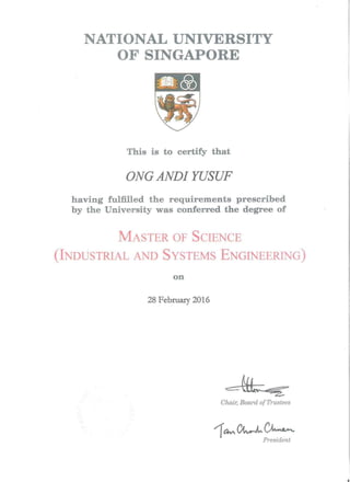 NUS Msc (ISE) Degree | PDF