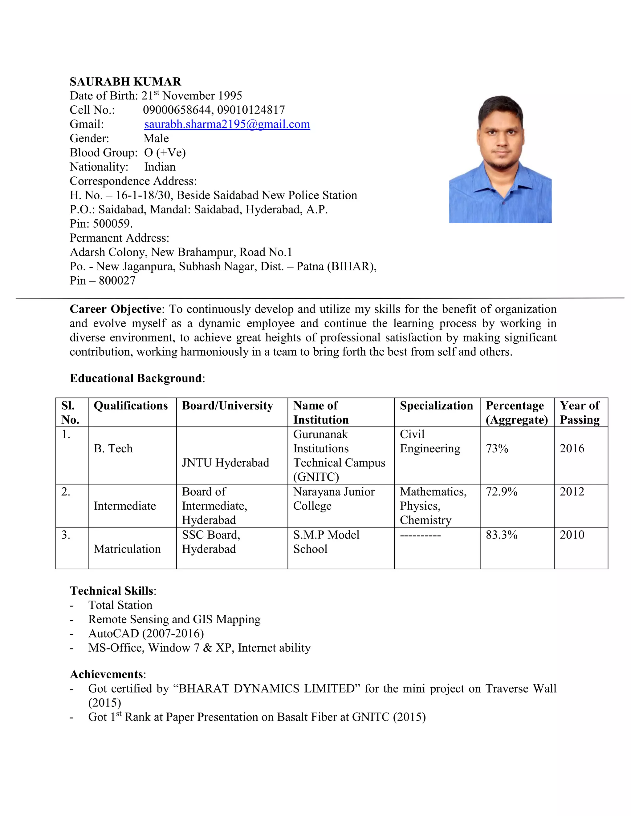 Saurabh Kumar Resume - Copy | PDF
