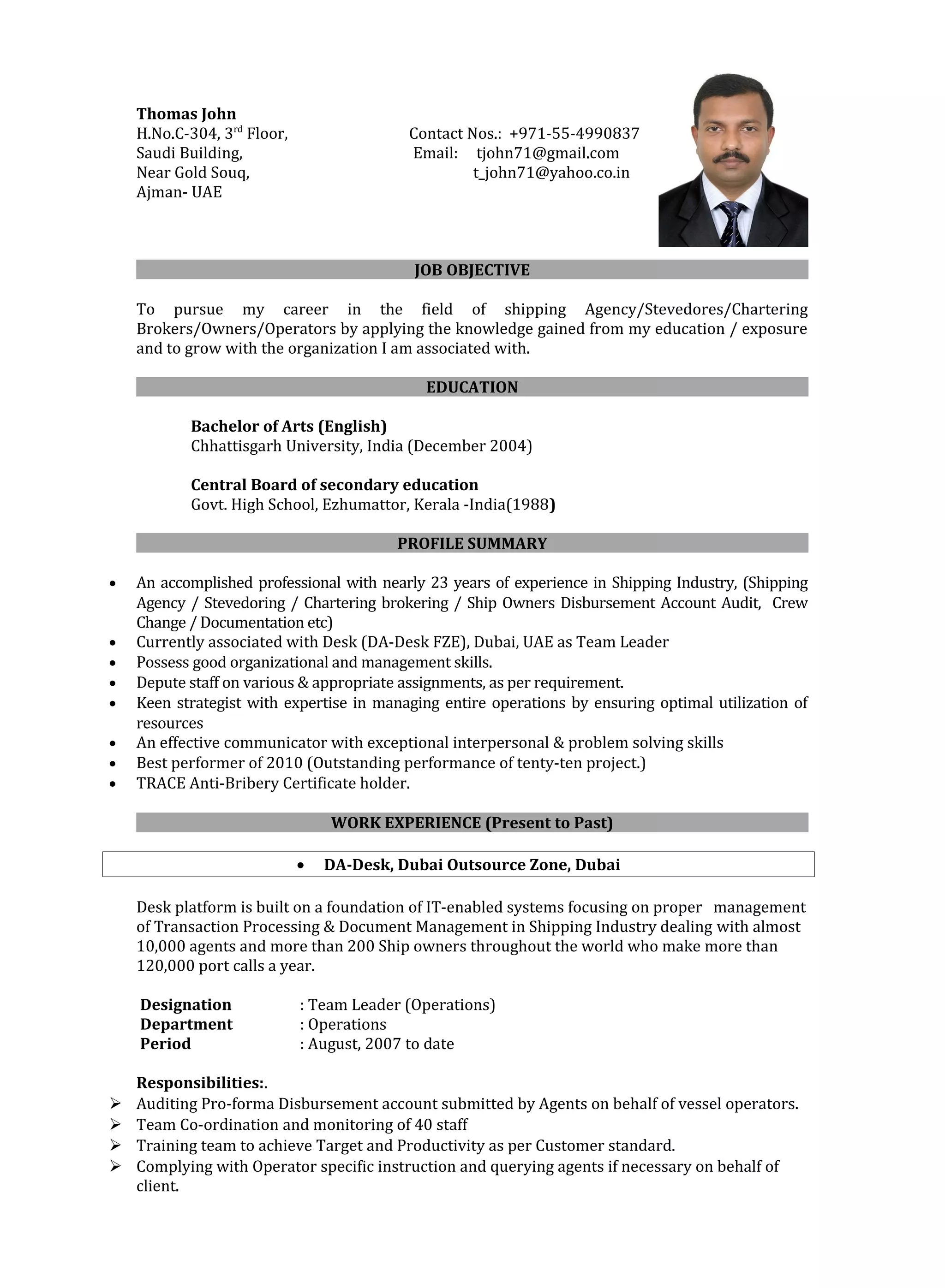 Thomas John CV | PDF