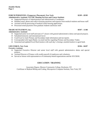 Jennifer Hardy Resume 2016amin (nj) | PDF
