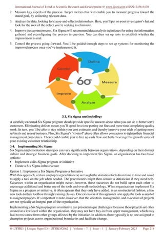 Application of Six Sigma in Construction Industry | PDF