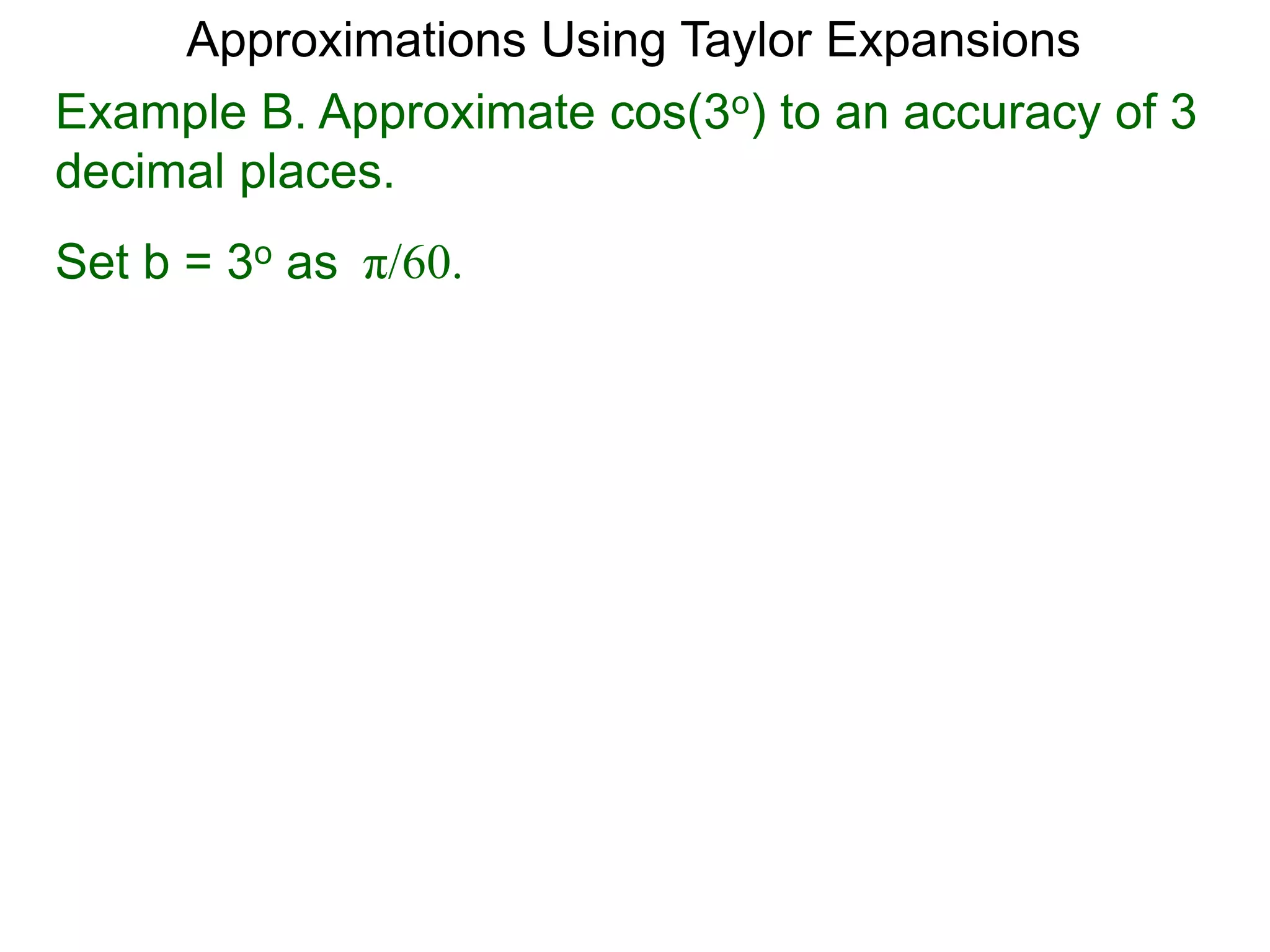 32 approximation, differentiation and integration of power series x | PPTX