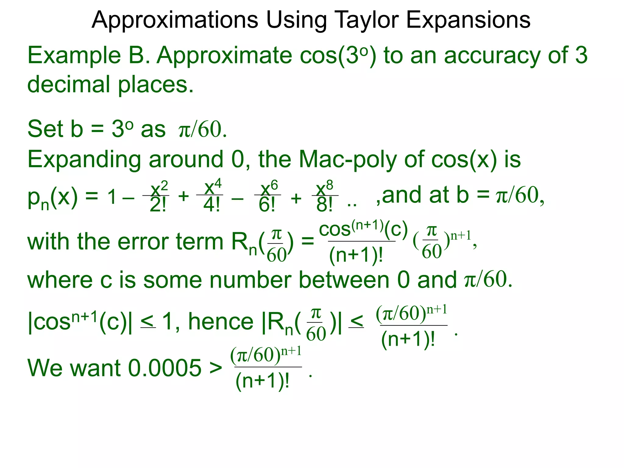 32 approximation, differentiation and integration of power series x | PPTX