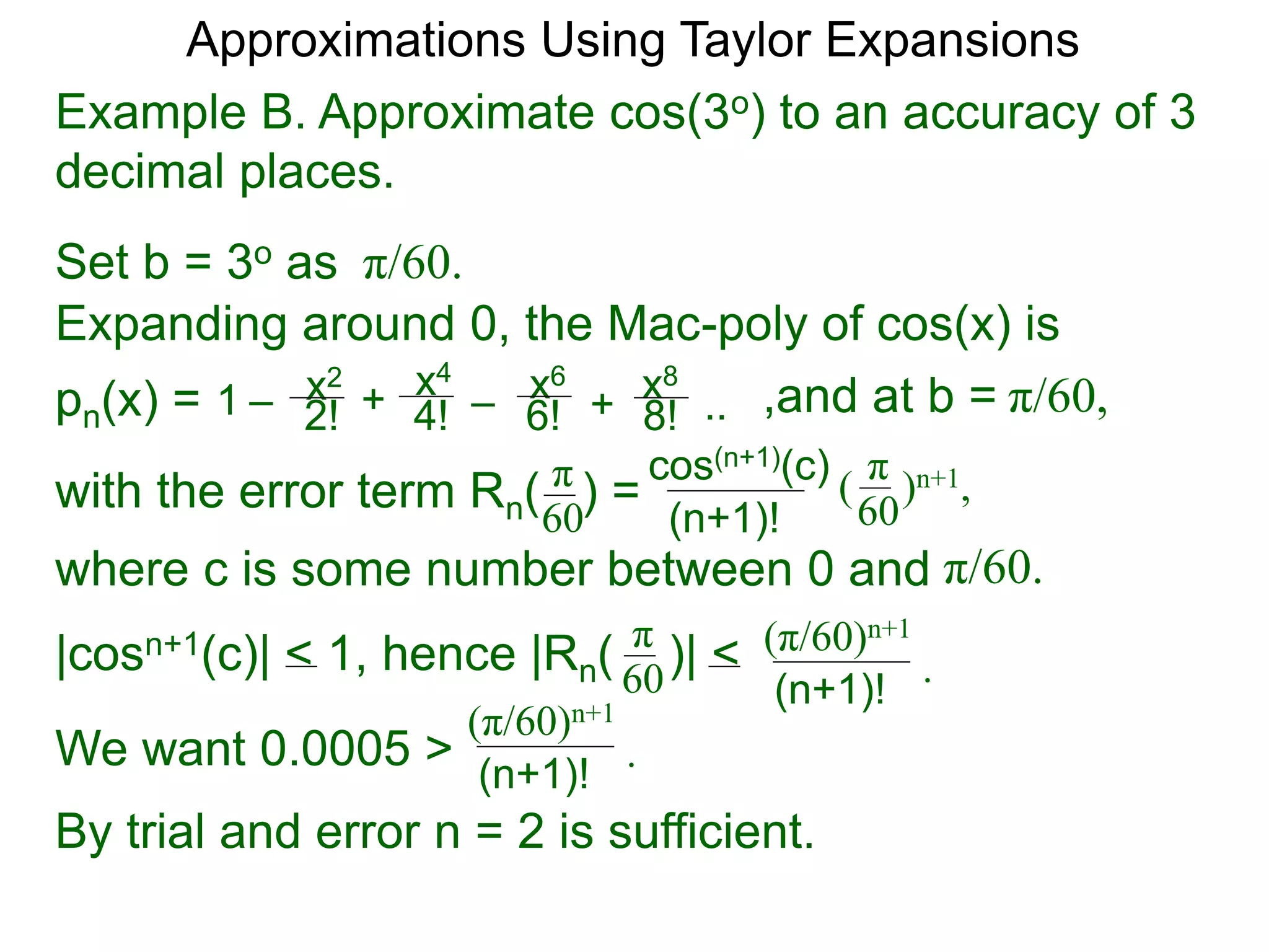 32 approximation, differentiation and integration of power series x | PPTX