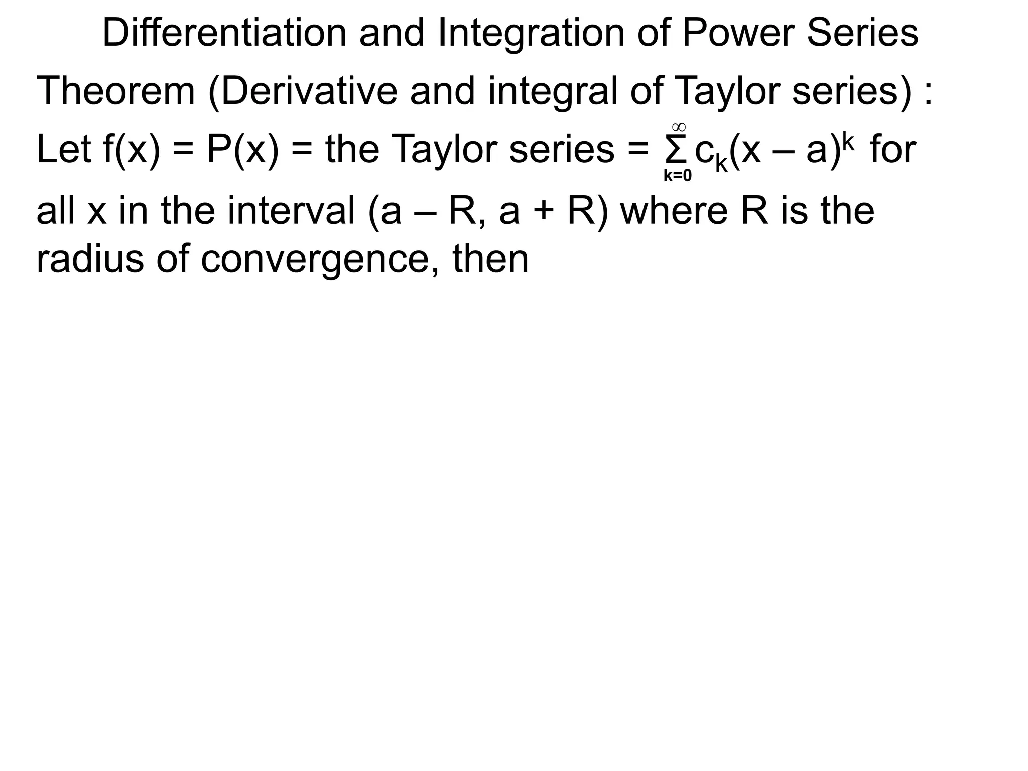 32 Approximation Differentiation And Integration Of Power Series X Pptx