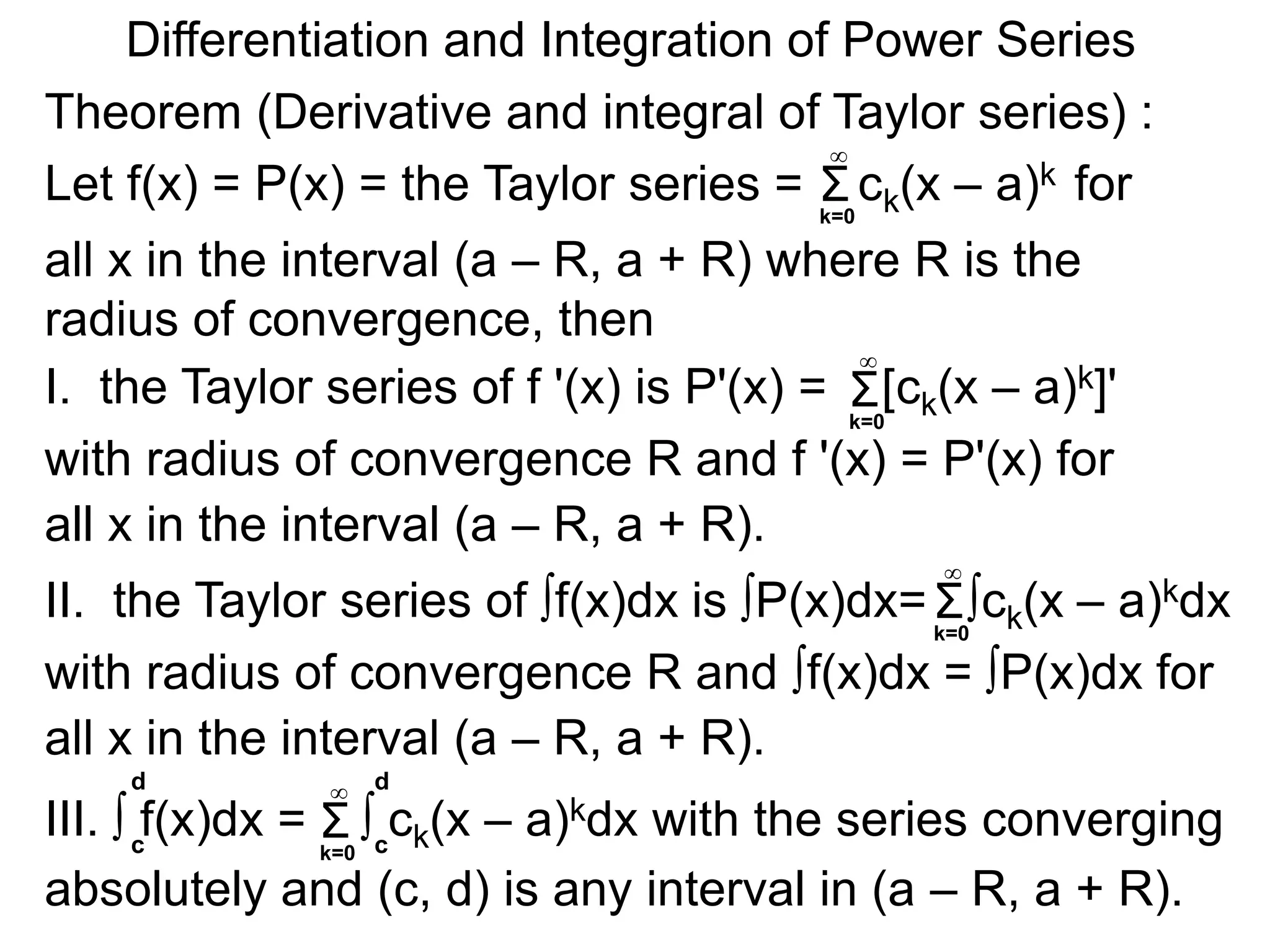 32 approximation, differentiation and integration of power series x | PPTX