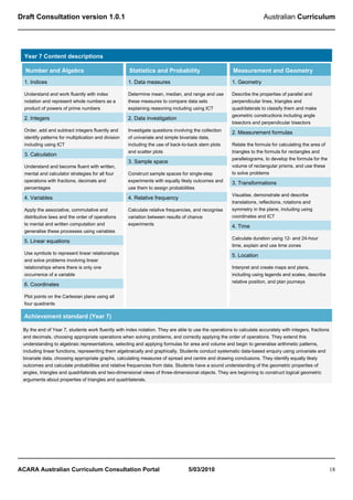 32 aus mathematics curriculum | PDF