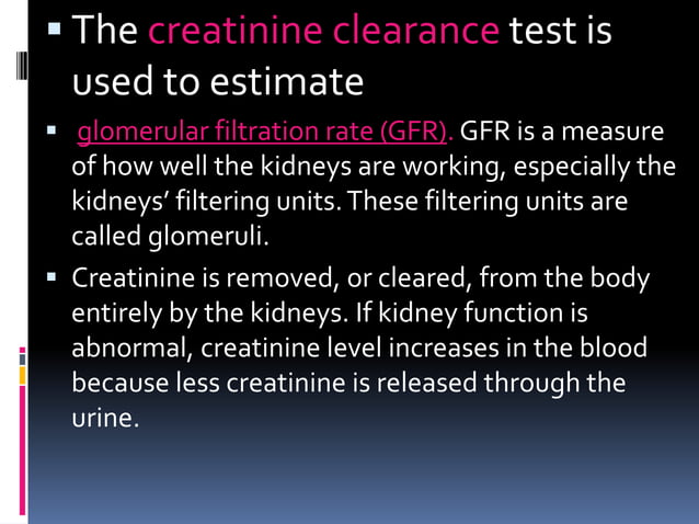 kidney function tests | PPTX | Blood Disorders | Diseases and Conditions