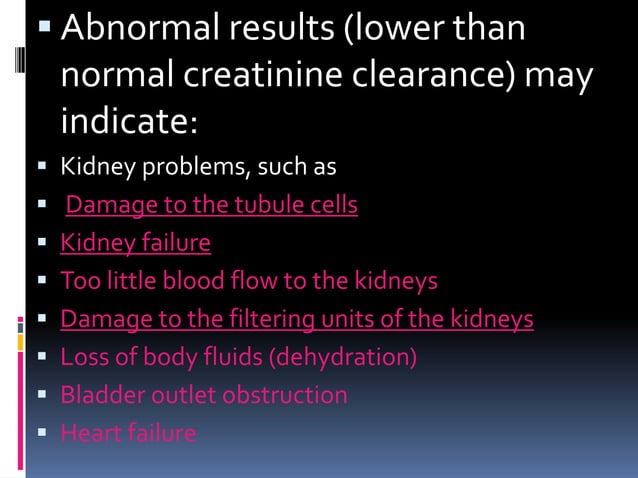 kidney function tests | PPTX | Blood Disorders | Diseases and Conditions