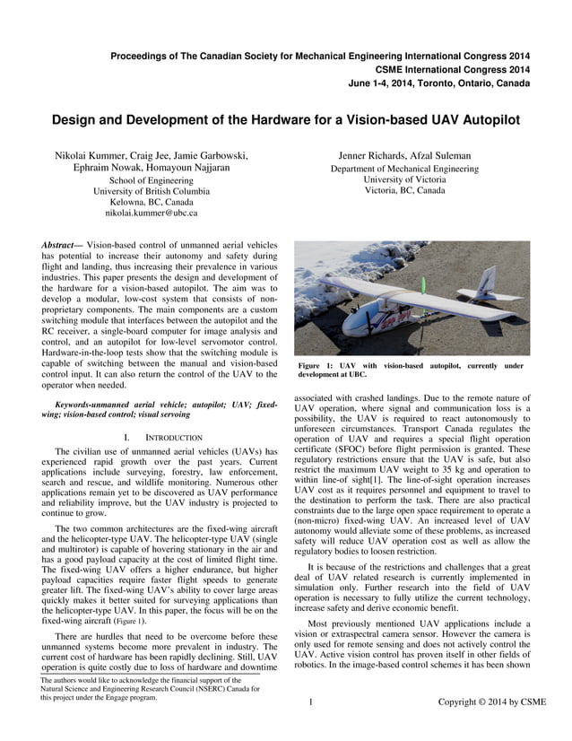 Design-and-Development-of-the-Hardware-for-Vision-based-UAV-Autopilot | PDF