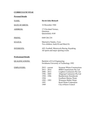 David's CV, 2017 | PDF