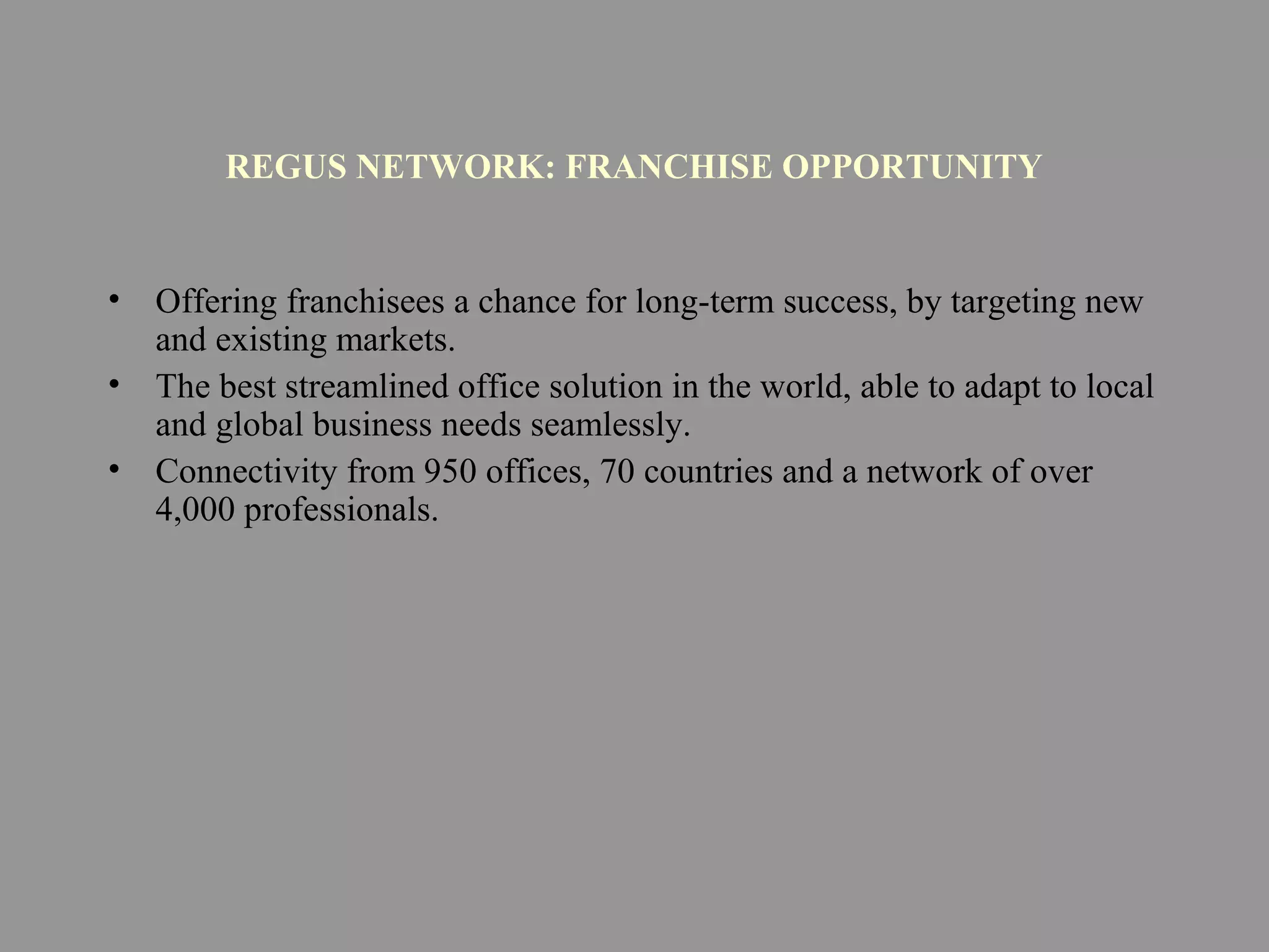 REGUS NETWORK | PPT