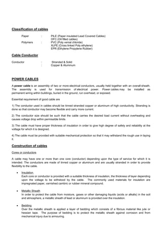 Project on Cable and its classification | PDF