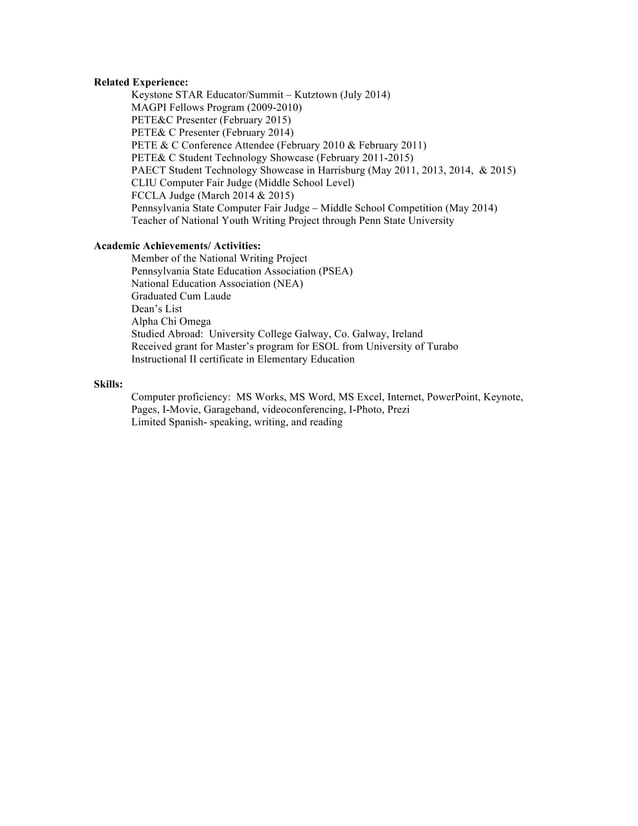 TaraWalterResume2015 | PDF