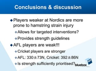 Anthony Shield - does strength in the nhe predict hamstring injury | PPT