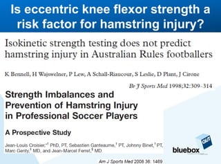 Anthony Shield - does strength in the nhe predict hamstring injury | PPT