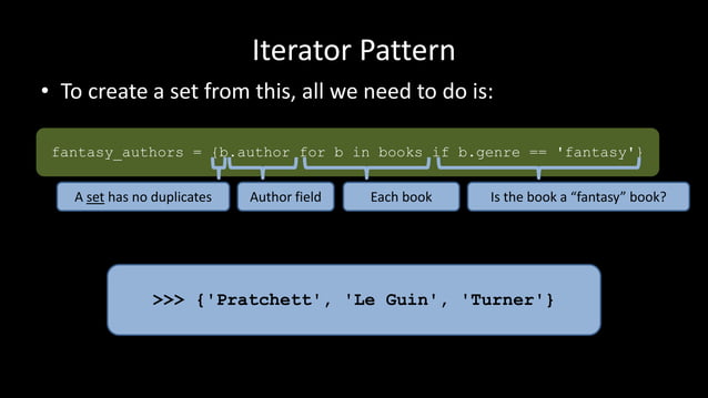 Python The Iterator Pattern Comprehensions Ppt