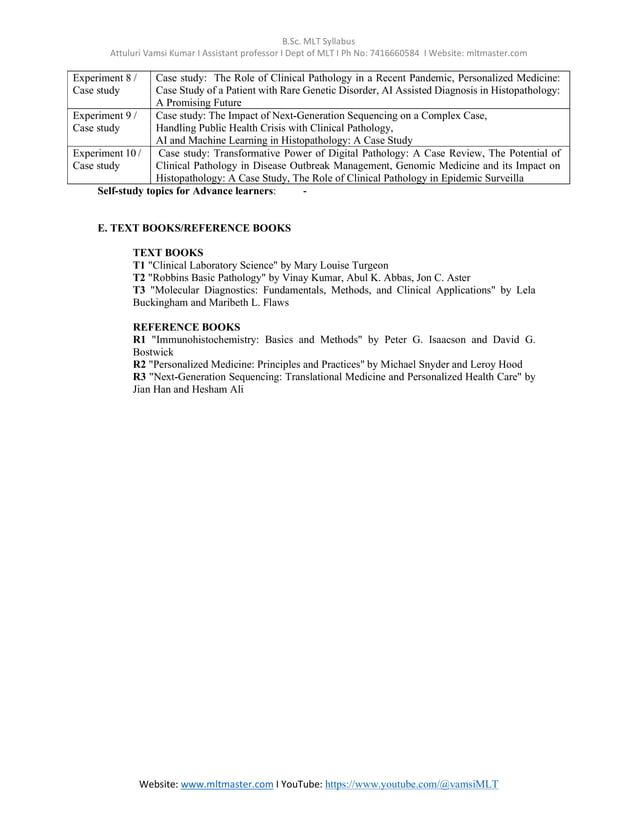 32_Clinical Laboratory Visit - III.pdf | Biological Sciences | Science