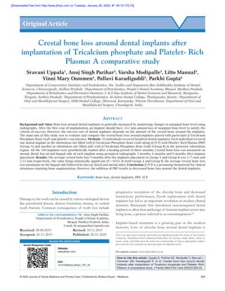 Crestal bone loss around dental implants after implantation of ...
