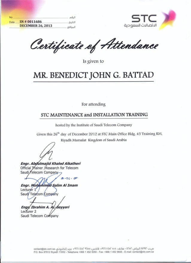 Fiber Training Course Certificate | PDF