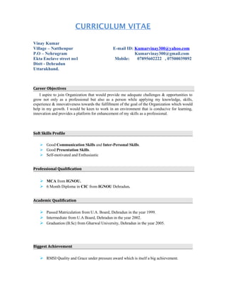 Vinay_Resume | PDF