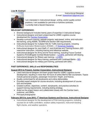 Delivery_Lisa_Eckhart_Resume_081516 | PDF