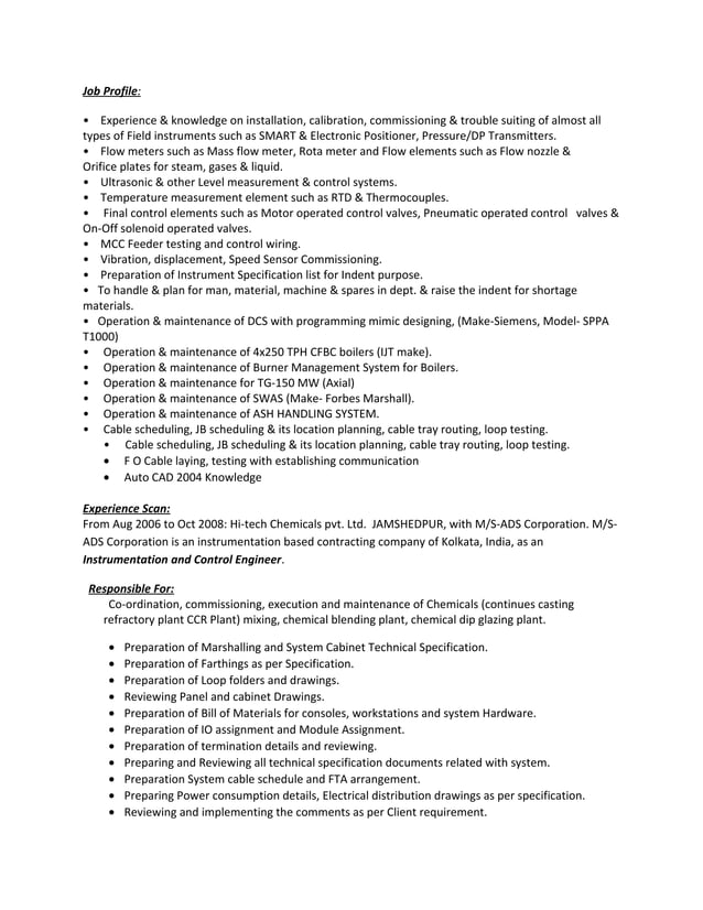 Resume | DOC | Chemistry | Science
