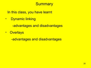 32 dynamic linking nd overlays | PPT