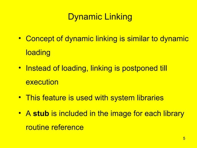 32 dynamic linking nd overlays | PPT | Operating Systems | Computer Software and Applications