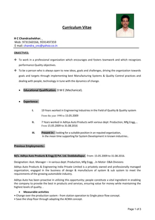 CURRICULUM VITAE-Chandru.1 | DOC