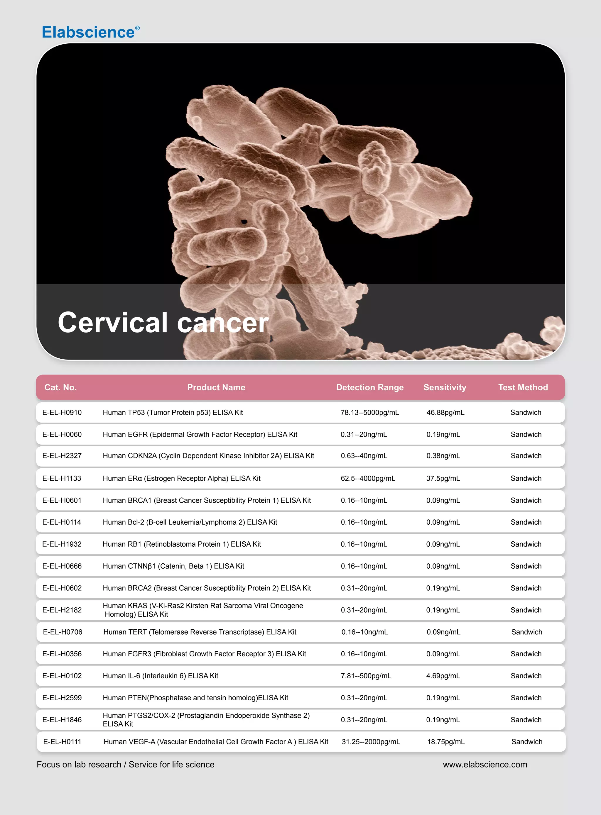 32 elisa kits for cervical cancer research | PDF