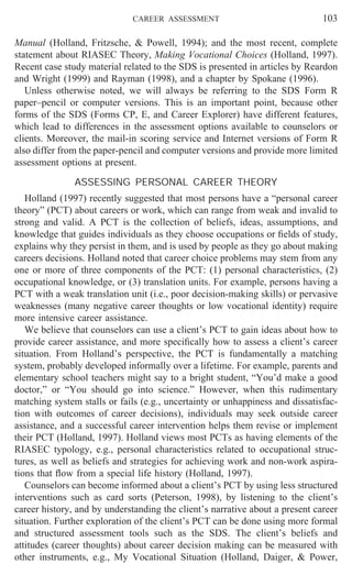 JOURNAL OF HOLLAND'S THEORY AND CAREER ASSESSMENT | PDF | Resume ...