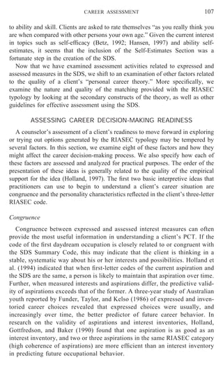 JOURNAL OF HOLLAND'S THEORY AND CAREER ASSESSMENT | PDF | Resume ...