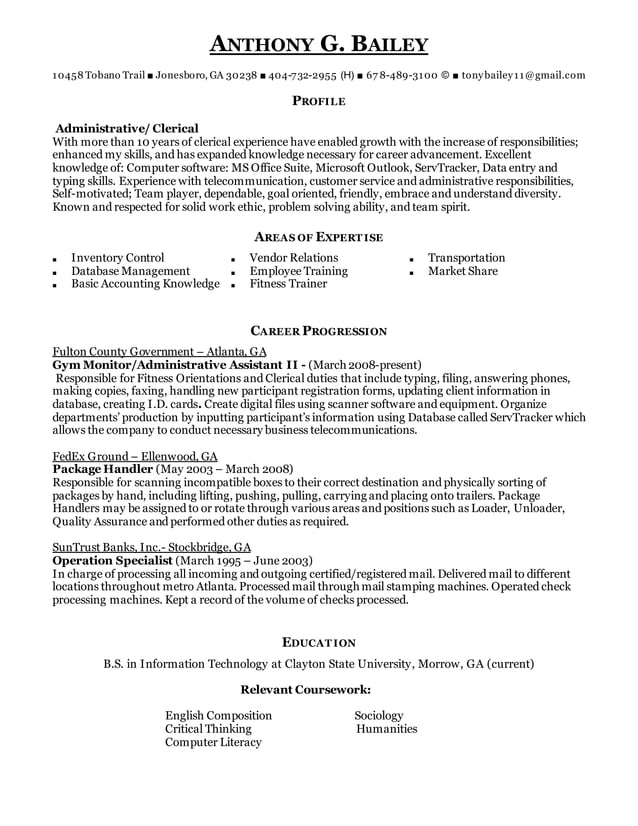 Anthony Bailey Resume | DOCX