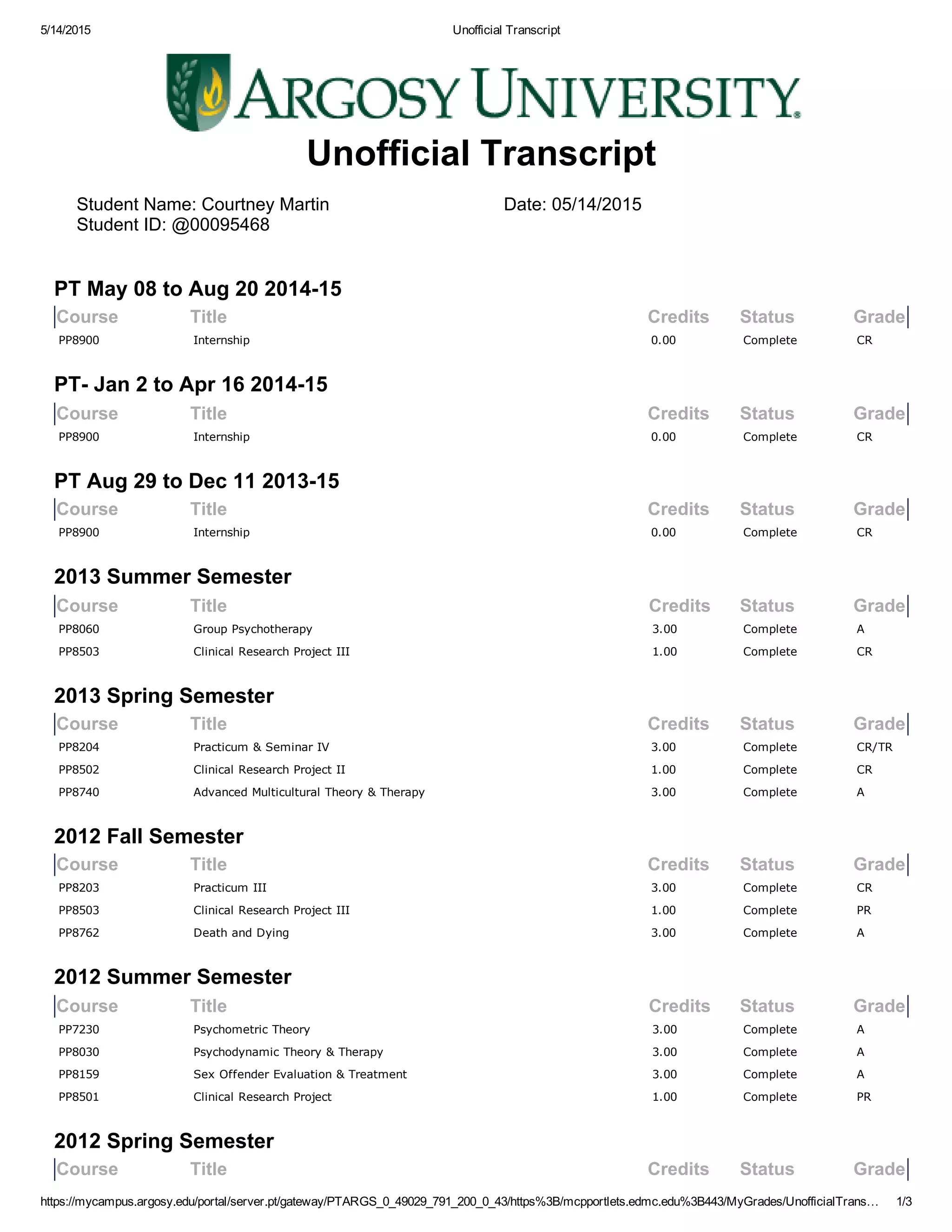 Courtney Martin Transcript | PDF