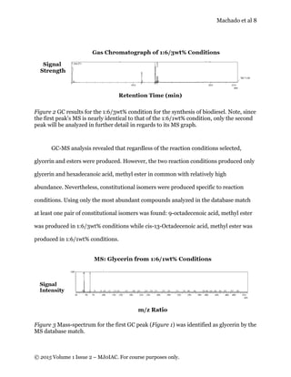 Machado - REPORT GC-MS Biofuels | PDF