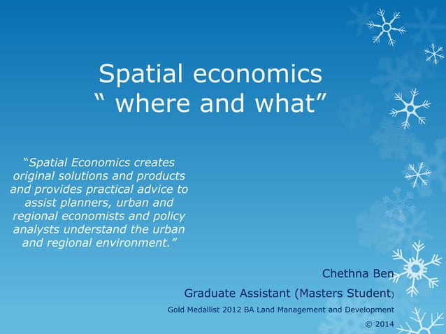 Spatial economics_presentation | PPT