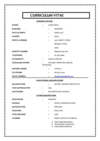 CV | DOCX | Education