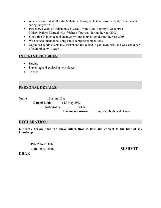 Resume SUSHMIT | DOC