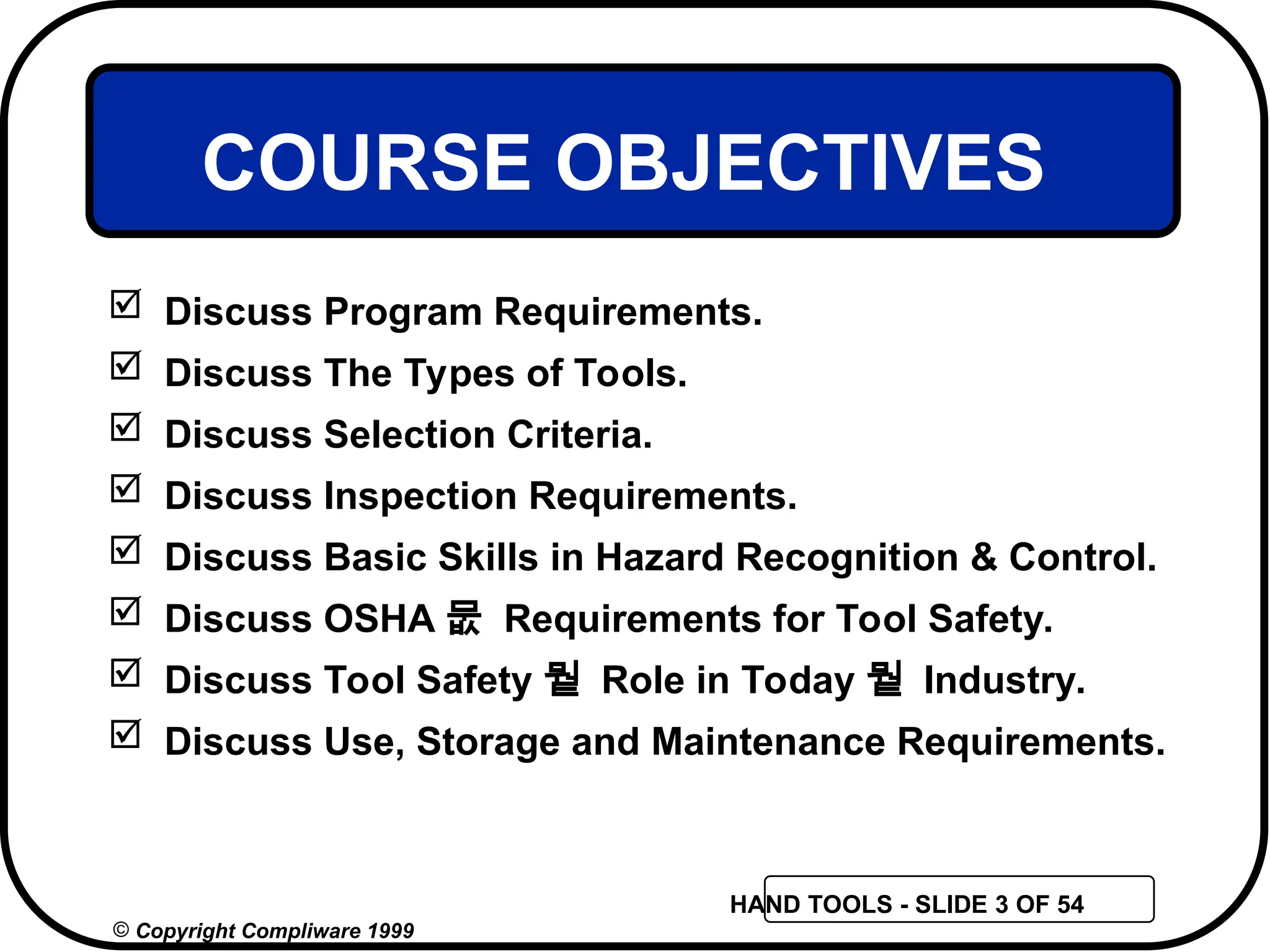 HAND TOOL SAFETY Safety training Hand Tool Safety | PPT