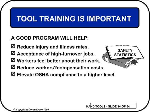 HAND TOOL SAFETY Safety training Hand Tool Safety | PPT