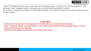 How to find the hardware version on a totolink device ? | PPT