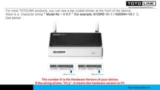 How to find the hardware version on a totolink device ? | PPT