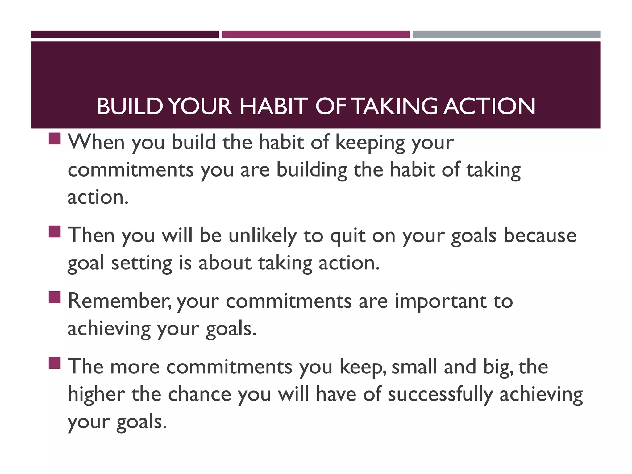 Master your small daily commitments | PPT