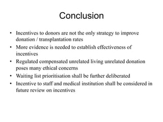 Incentives in Kidney Donation : A Global Perspective | PDF