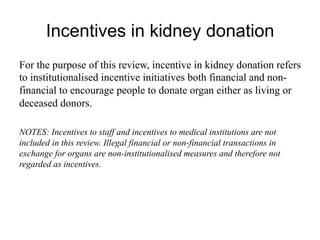 Incentives in Kidney Donation : A Global Perspective | PDF