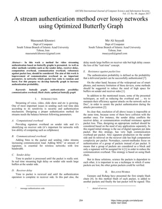 A Stream Authentication Method over Lossy Networks using Optimized Butterfly Graph | PDF ...