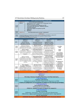 To πρόγραμμα του 32ου Πανελλήνιου Συνεδρίου στη Καστοριά | PDF