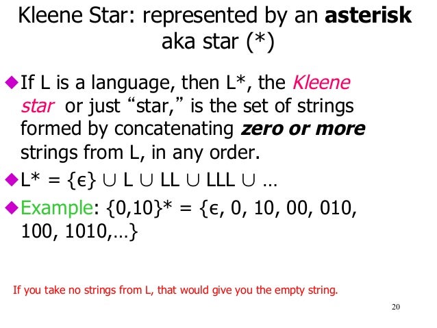 is kleene star regular